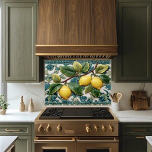 Lemon Tempered Glass Kitchen Backsplash: Modern Farmhouse Tile Decor - Etsy