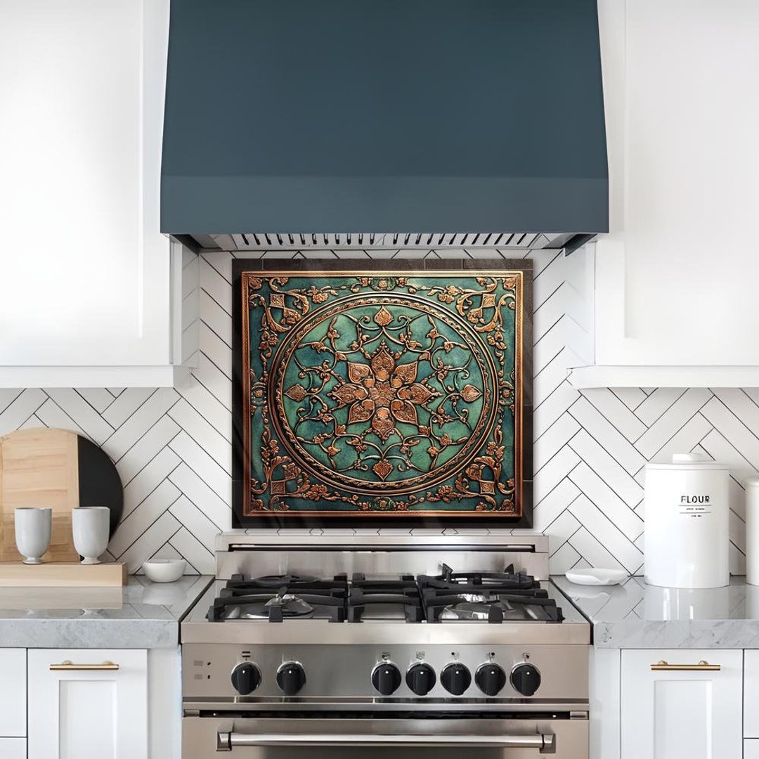 Glass Backsplash Ottoman Tile Look One Piece Tempered Glass Kitchen ...