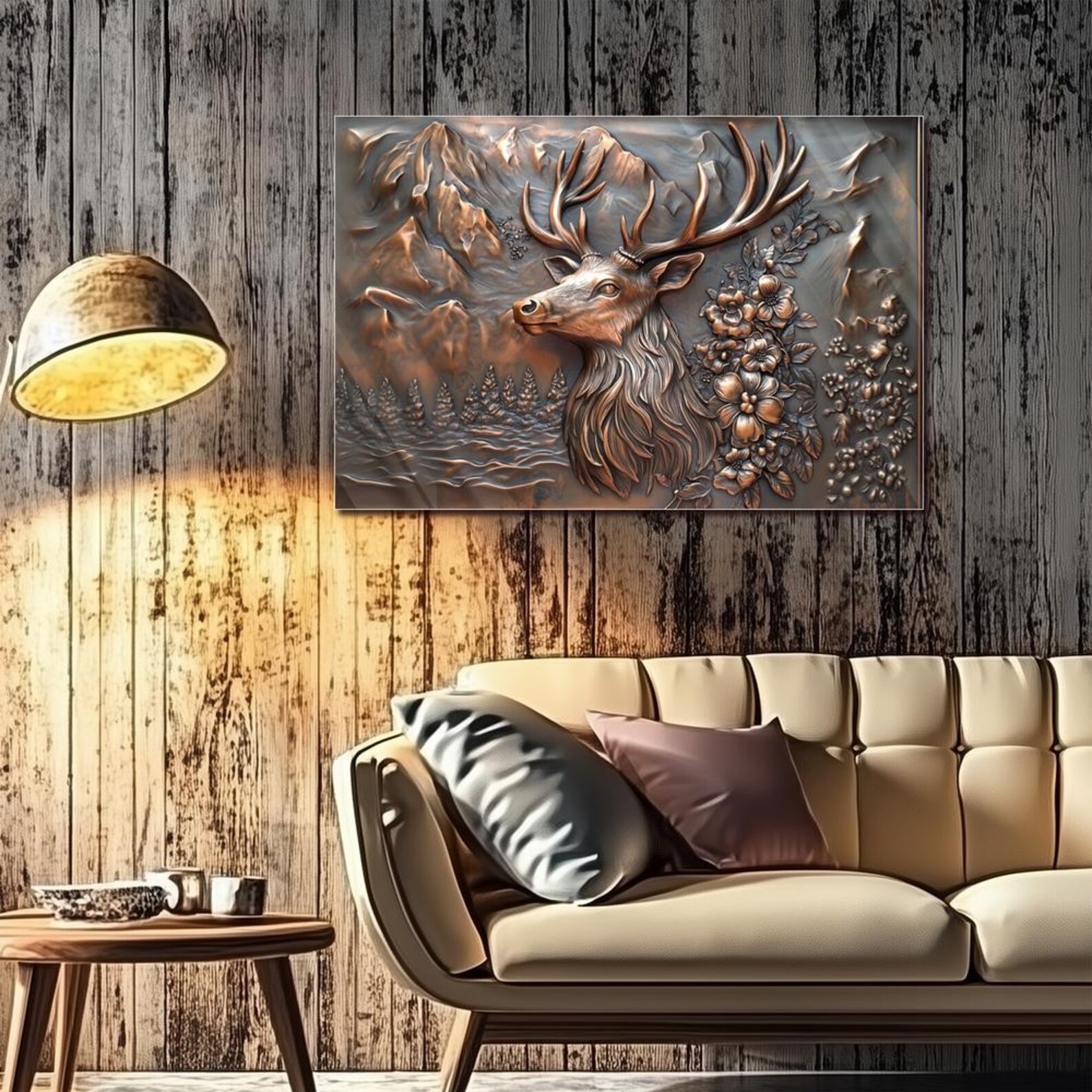 Stove Backsplash, Tempered Glass Deer Themed Backsplash and Wall Art ...