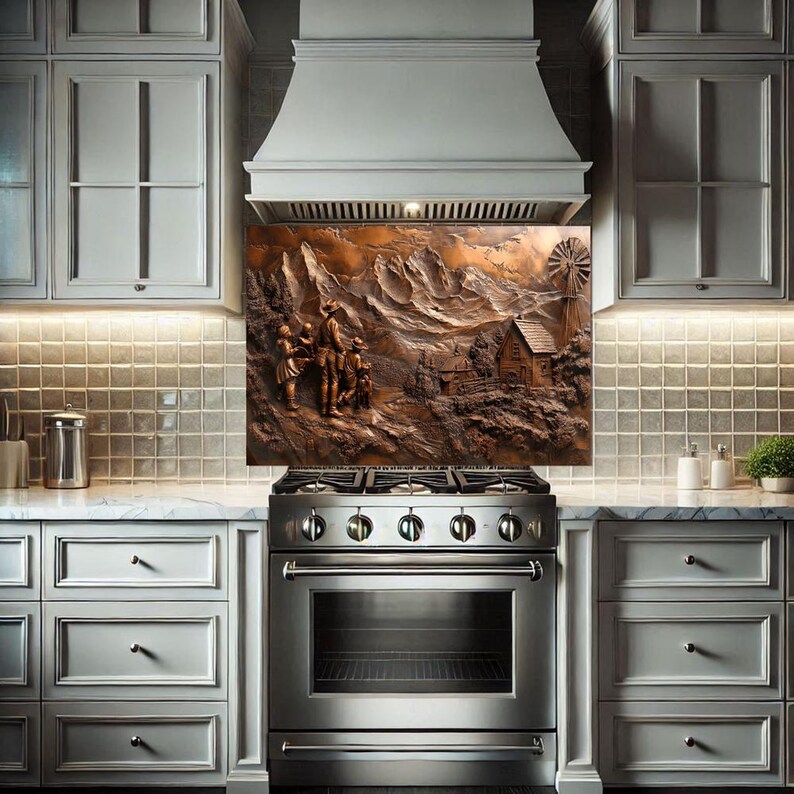 Custom Stove Backsplash, Panel Backsplash for Kitchen, Tempered Glass ...