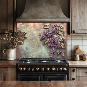 Glass Backsplash-lilacs One Piece Tempered Glass Kitchen Splashback for ...