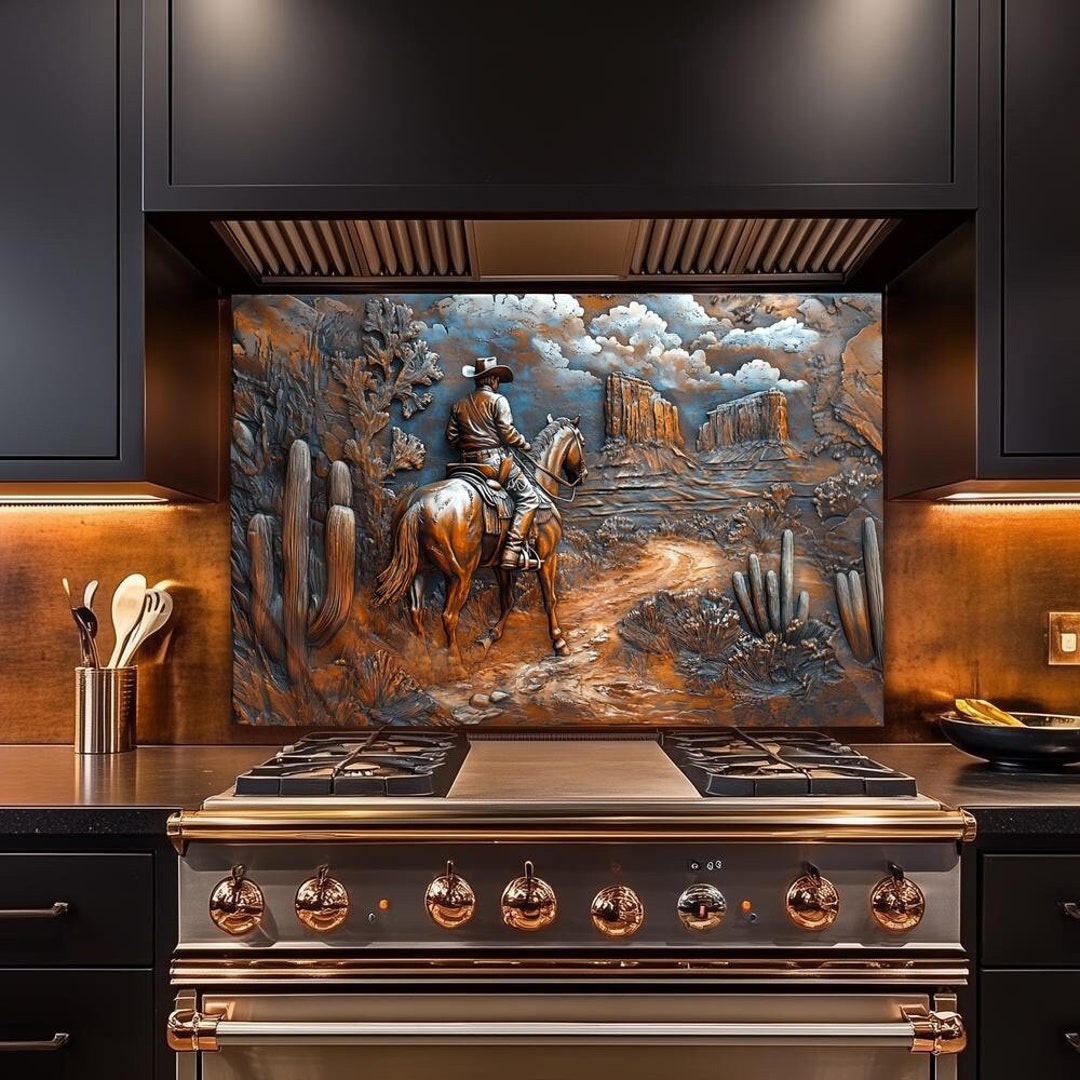 Western Tempered Glass Backsplash, Kitchen Glass Backsplash, Stove ...