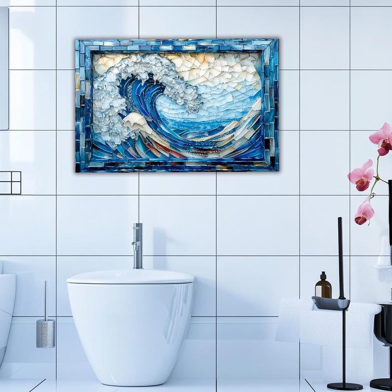 Ocean Wave Glass Backsplash Splashback for Kitchen Stove Behind and ...