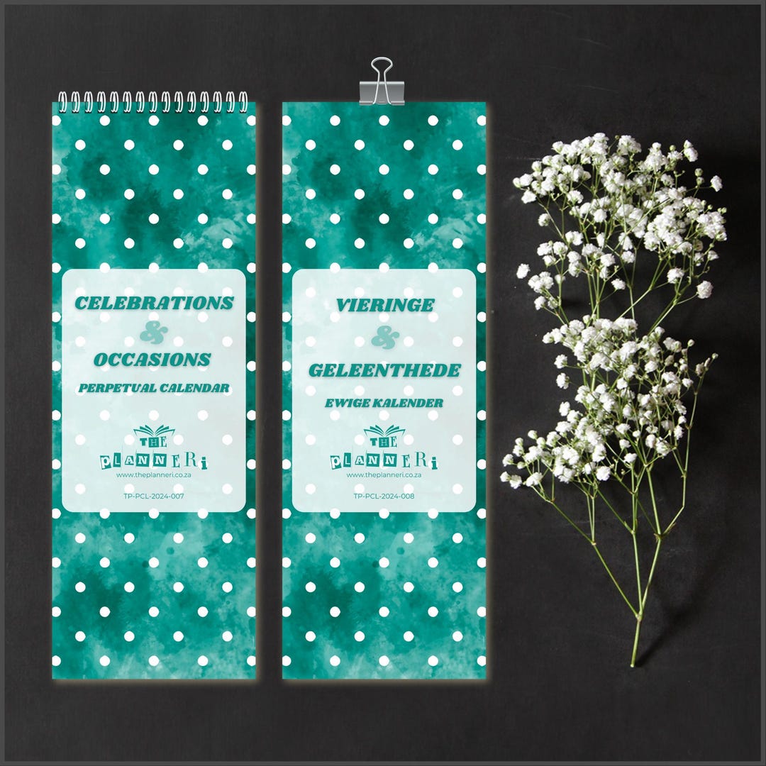 Perpetual A4 Long Instant Download Green Polka Dot Design Calendar ...