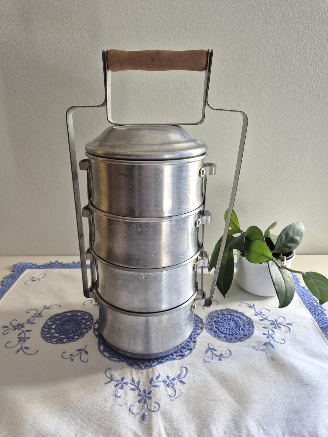 Vintage Aluminum Lunch Box / Carrier 4 Compartmens / 1960s - Etsy