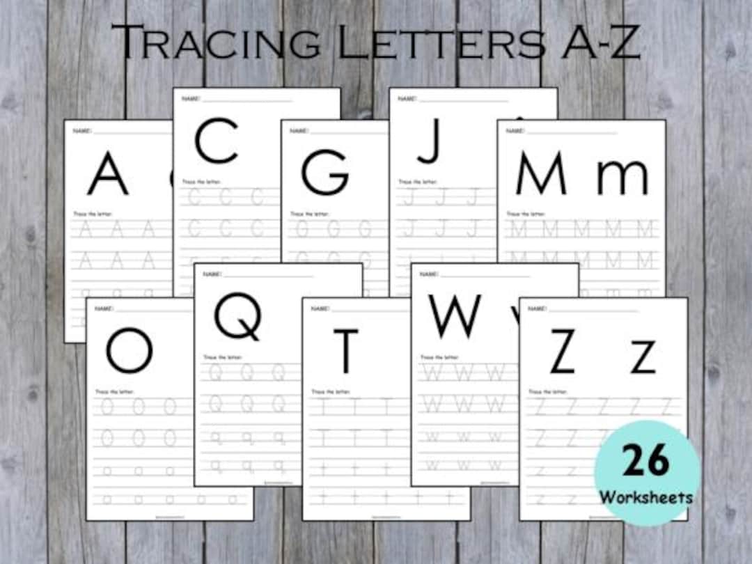 26 Tracing Worksheets (KIDS Alphabet) - Etsy