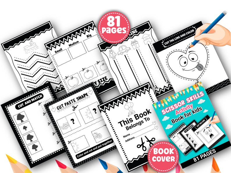 Scissor Skills Book for Kids - Etsy