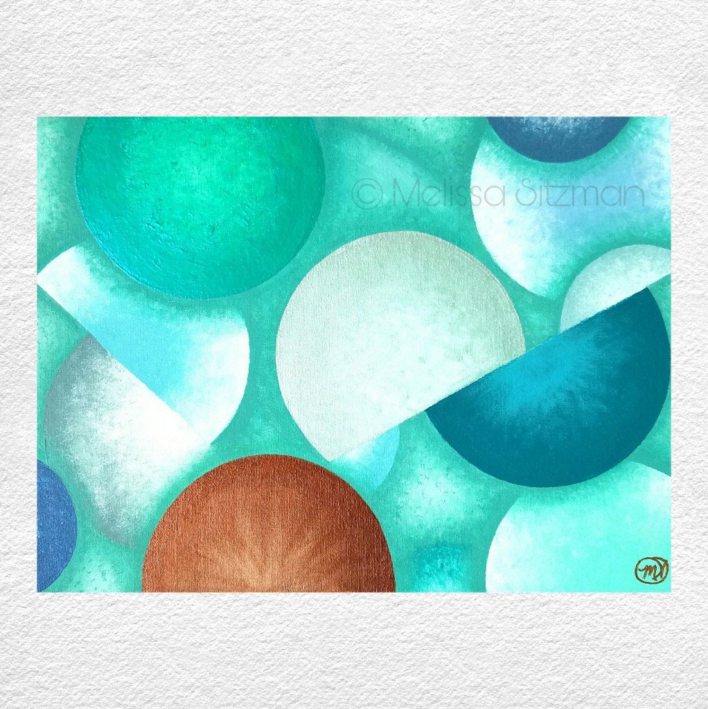 Aqua Painting Turquoise Artwork Teal Wall Art Turquoise Painting Teal ...