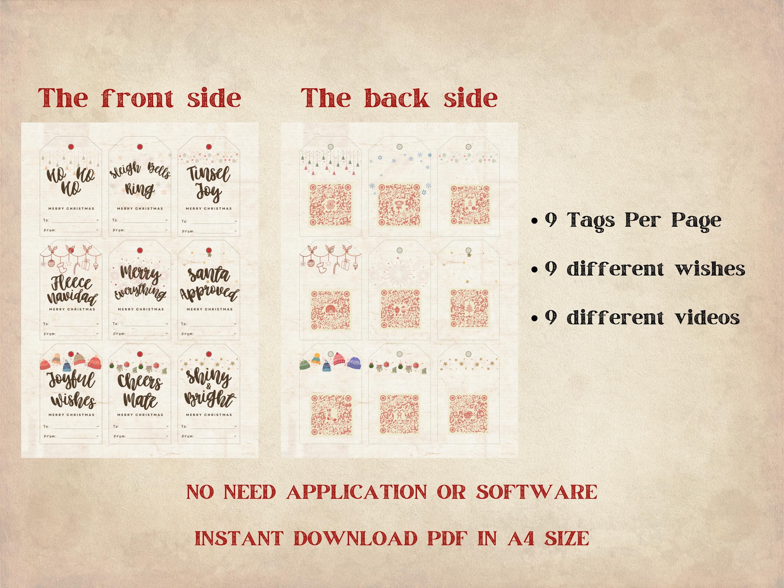 Unique Retro Christmas Gift Tags With QR Codes for Scanning Holiday ...