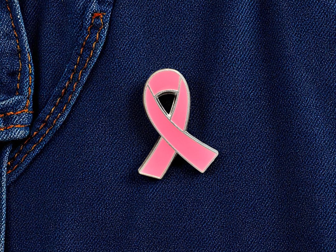 Breast Cancer Awareness Pin – Pink Ribbon Enamel Badge for Support ...