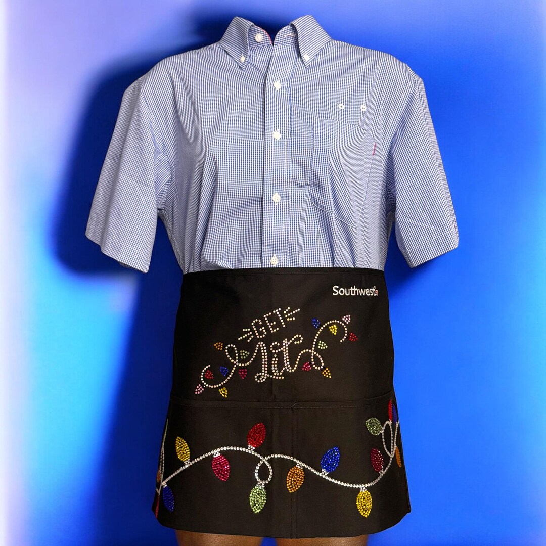 Southwest Flight Attendant Service Christmas "get Lit" 1/2 Apron - Etsy