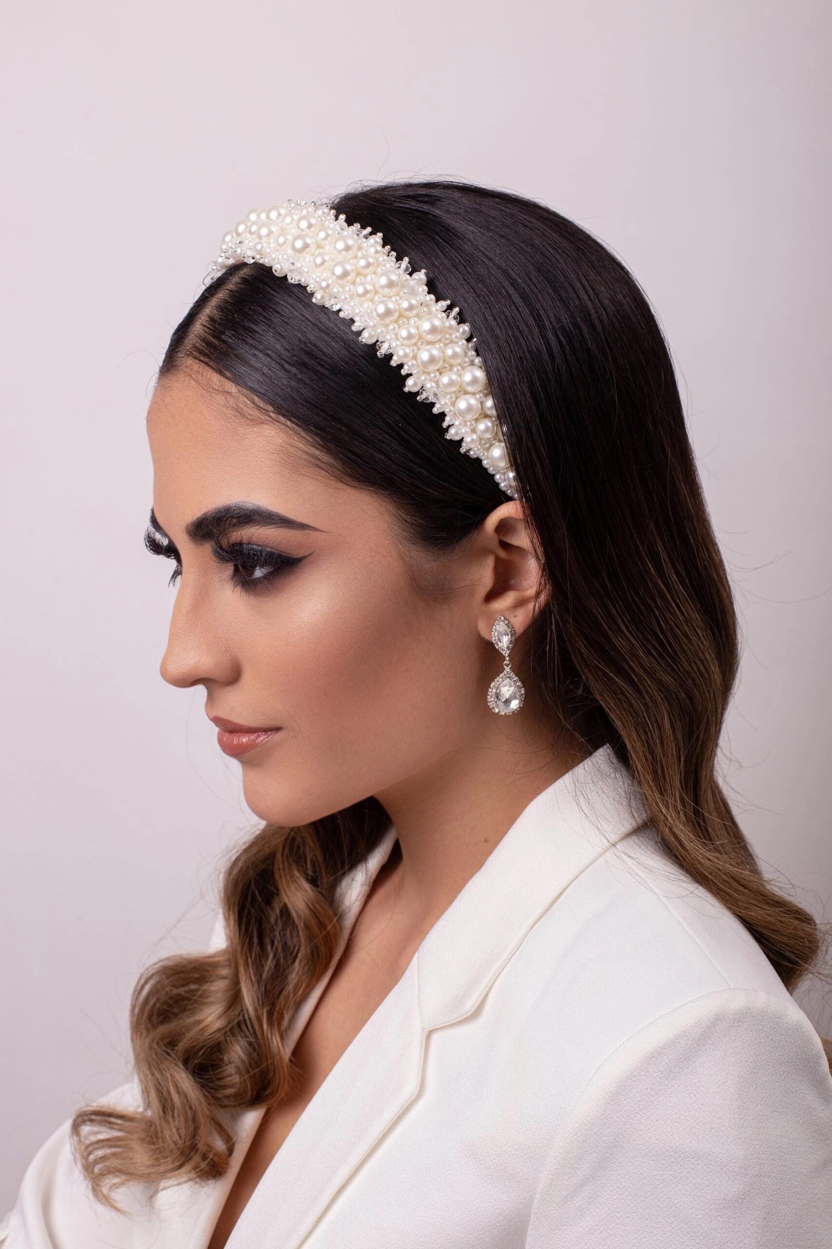 Wedding Headband Pearl Bridal Headpiece Pearl Bridal Shower Headband ...