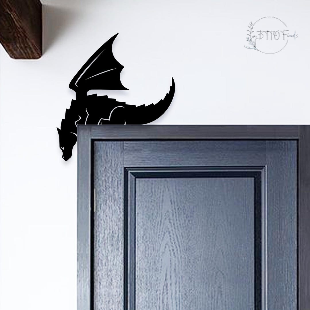 Dragon Door Crown,playful Dragon Entryway Art,fantasy Door Sign ...