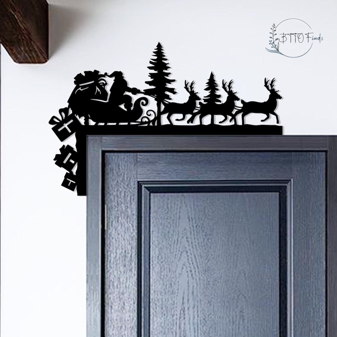 Vintage Style Santa and Reindeer Metal Corner Decor,christmas Door Arch ...