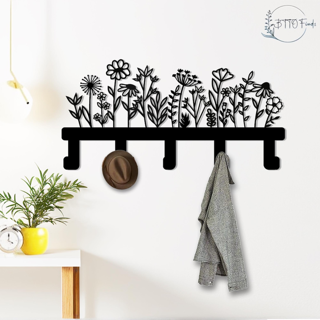 Vintage Floral Wall Hooks,romantic Floral Wall Hooks,rustic Wall ...