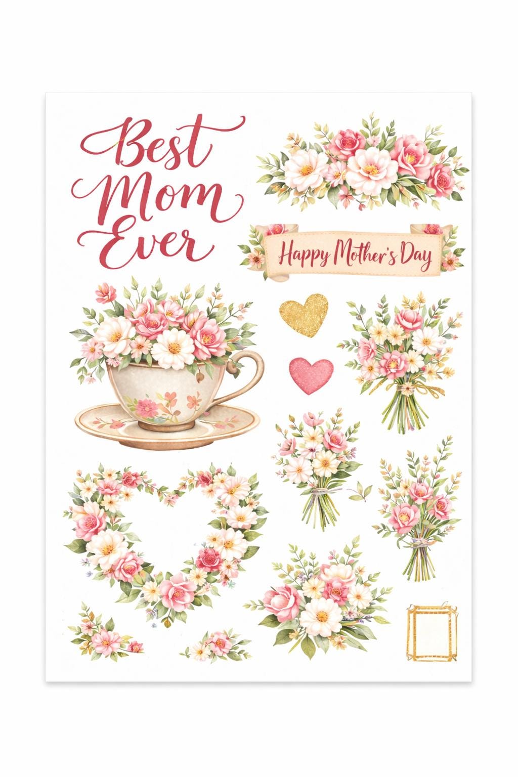 Mother’s Day Printable Sticker Sheets – Floral Mom Planner & Journal ...