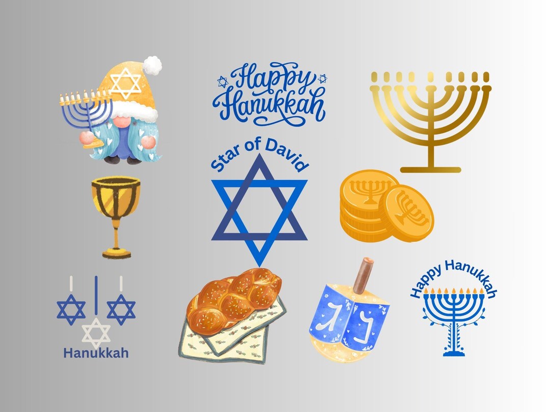 Hanukkah Stickers: Festive Sayings & Images (digital Download) - Etsy