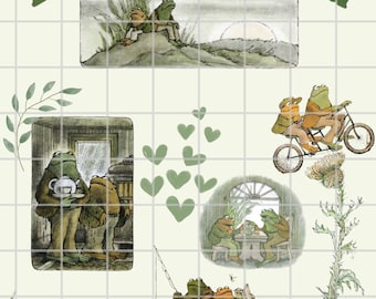 Frog and Toad Wall Print, Collage of Frog and Toad Book Illustration ...