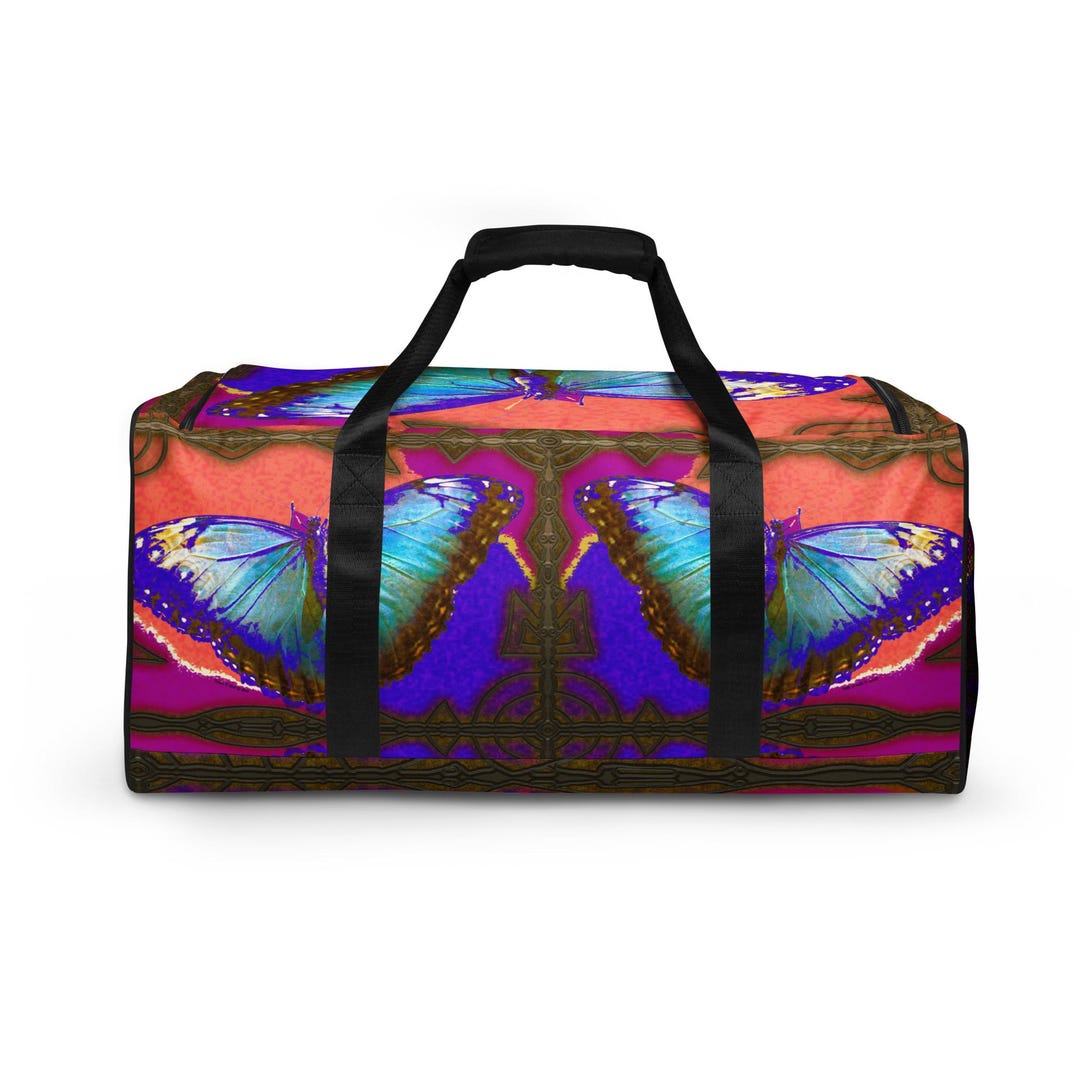 Butterfly Duffle Bag: Colorful Nature, Overnight Bag, Bliss Art Style ...