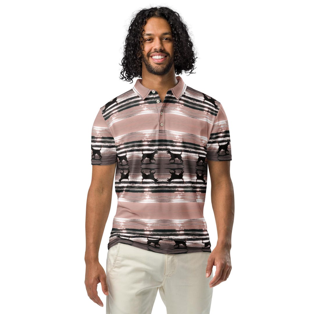 Dog Bliss Golf Shirt: Slim Fit Polo, Dogs Running, Beach, Sunset, Bliss ...