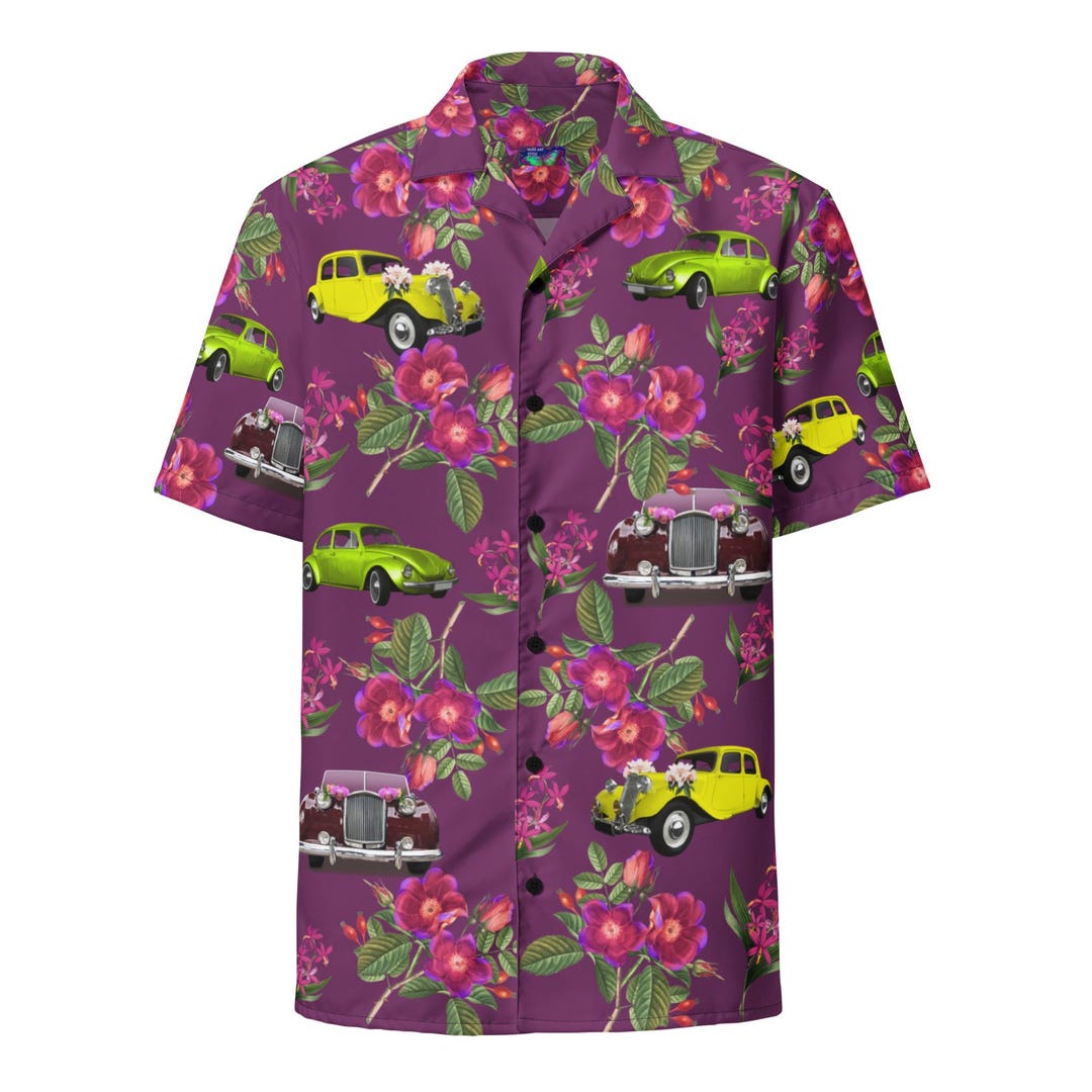 Classic Car Hawaiian Shirt: Unisex, Vintage Cars, Tropical, Bliss Art ...