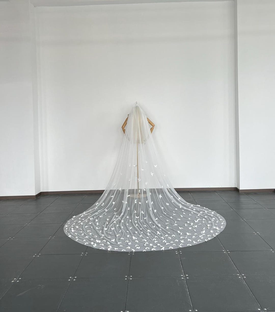 Butterfly Lace Veil,butterfly Veil,cathedral Wedding Veil,royal ...