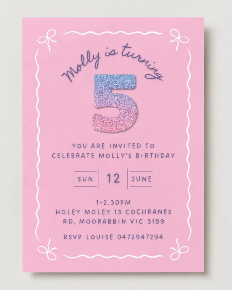 Editable 5th Birthday Invitation – Instant Download | Custom Kids Party ...