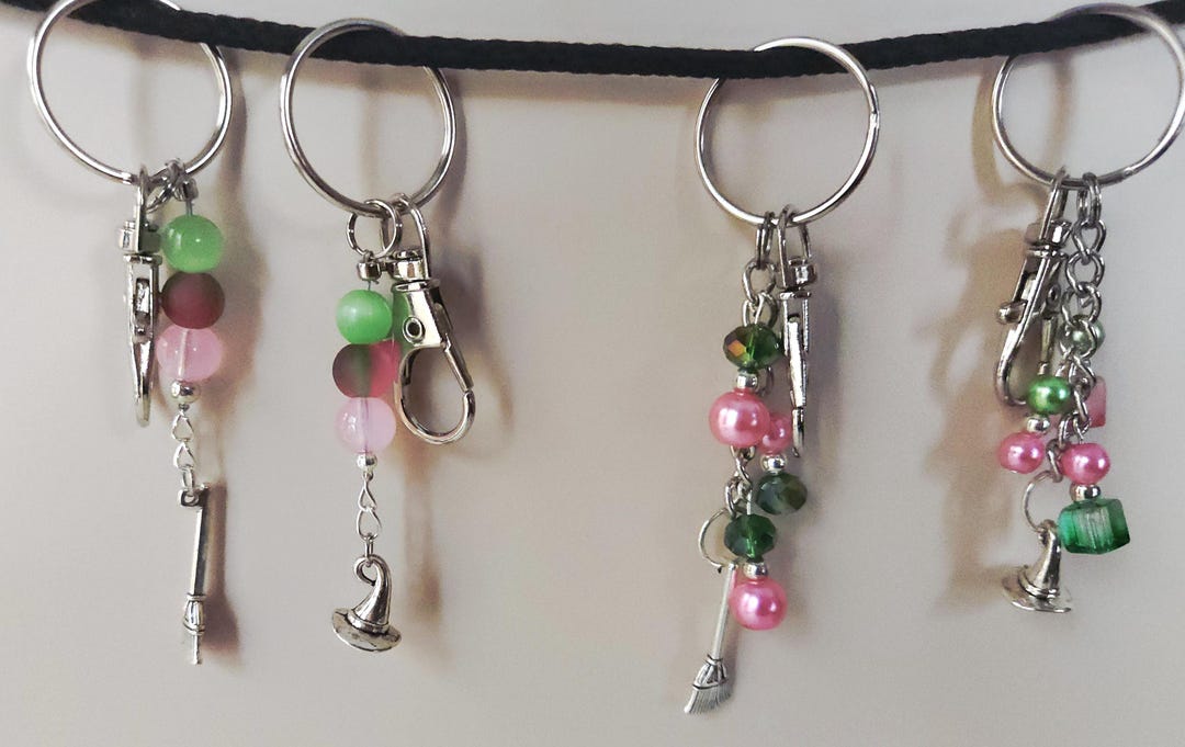 Pink and Green Keychains - Etsy