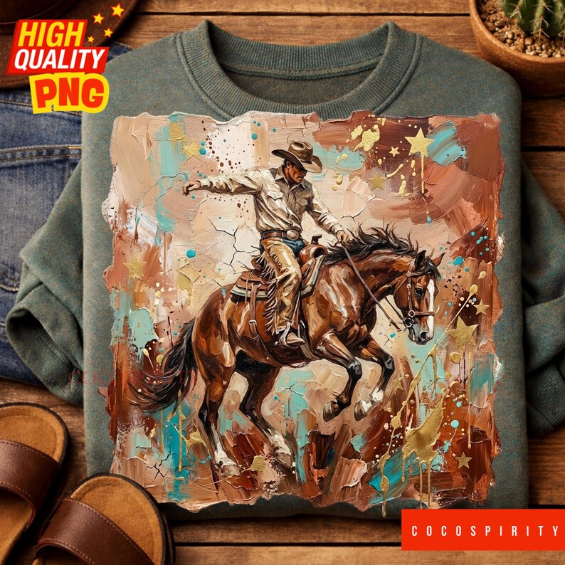 Cowboy Rodeo PNG, Western Horse Sublimation Design, Rustic Cowboy Shirt ...