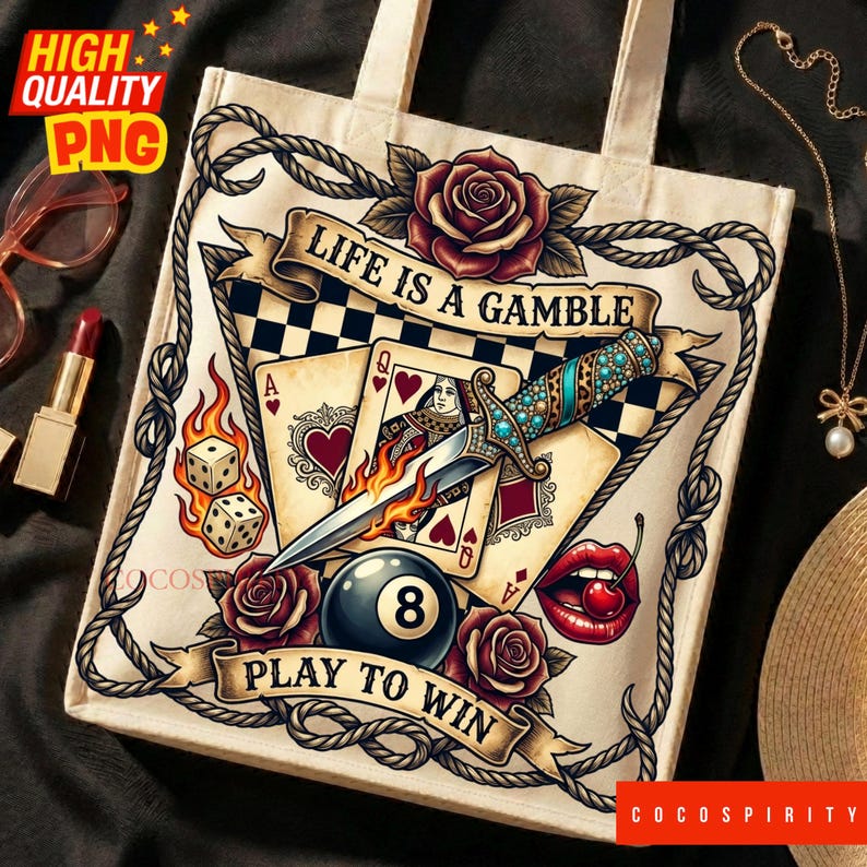 Retro Western Gamble PNG, Life is A Gamble, Play to Win Sublimation ...