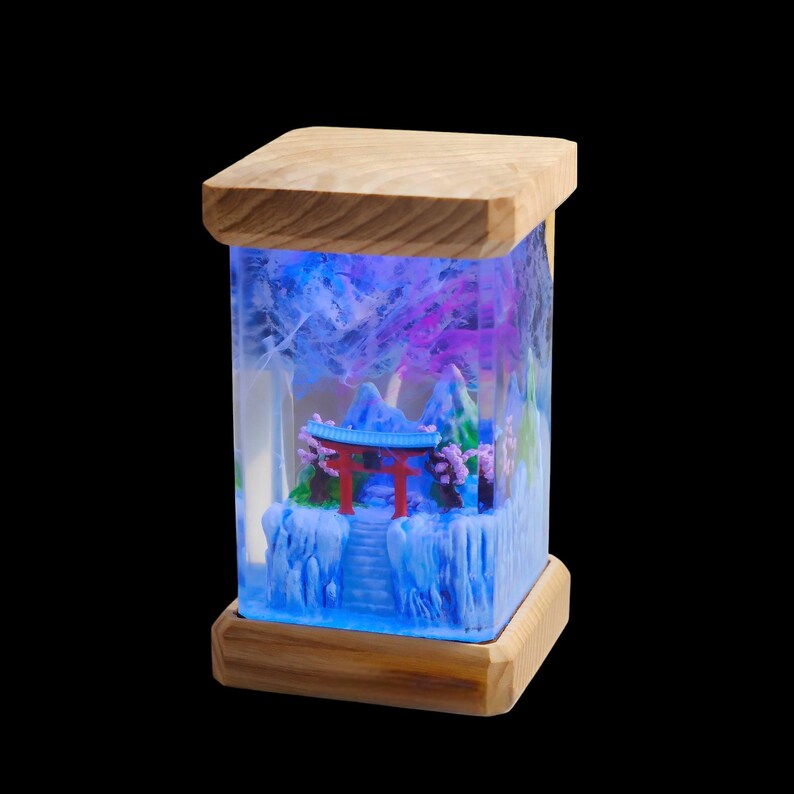 Japanese Torii Gate Resin Lamp – Sakura Cherry Blossom Galaxy Light ...