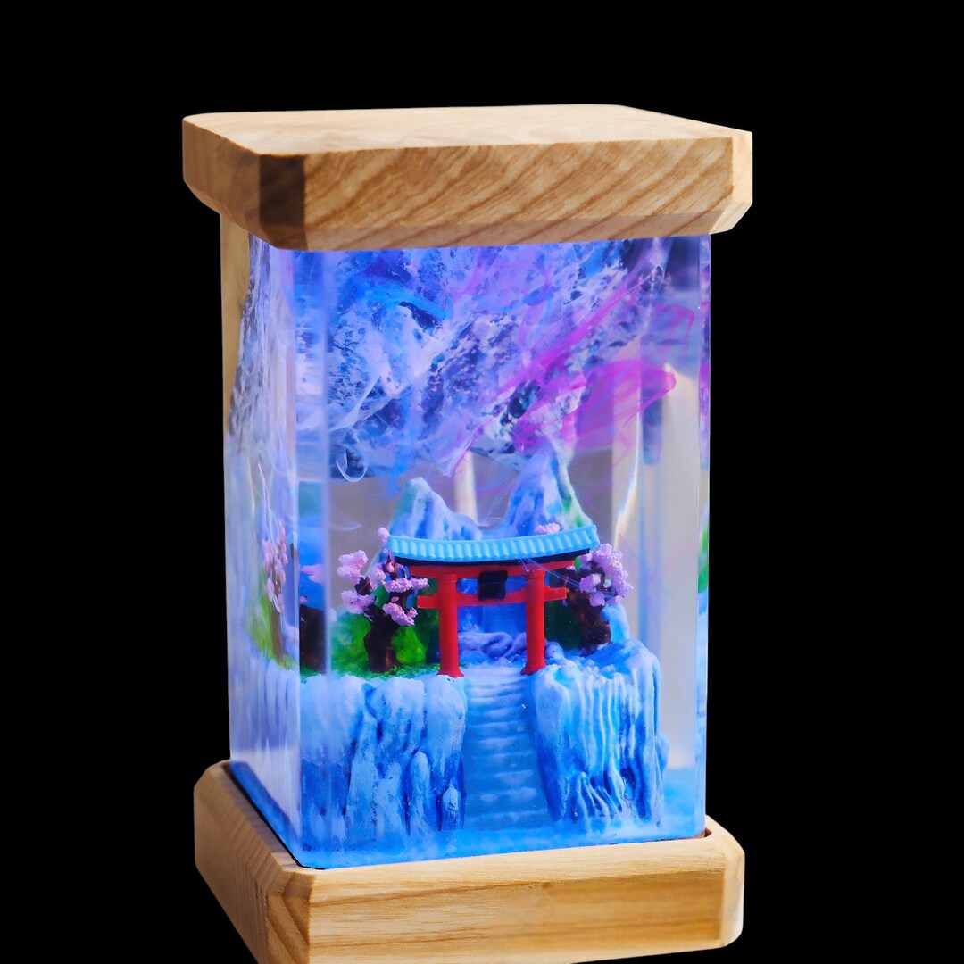 Japanese Torii Gate Resin Lamp – Sakura Cherry Blossom Galaxy Light ...