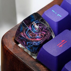 Keycaps Custom Artisan, Keycaps Anime Cute, Galaxy Keycap Space, Purple ...