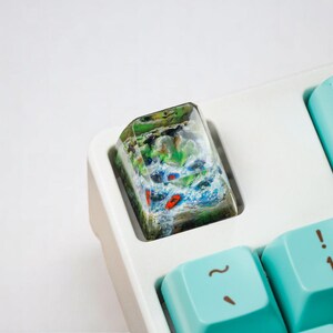Sailboat and Ocean Artisan Keycap | Handmade Resin Keycap for Cherry MX ...
