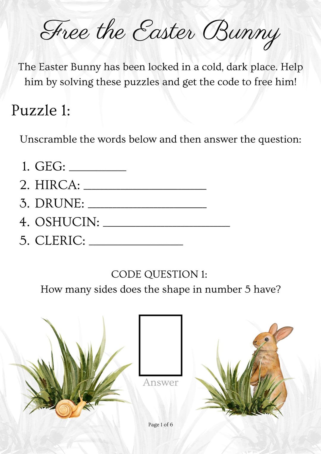 Printable Easter Game: Free the Easter Bunny - Etsy