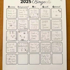 2026 Bingo Card Template for Goals - Etsy