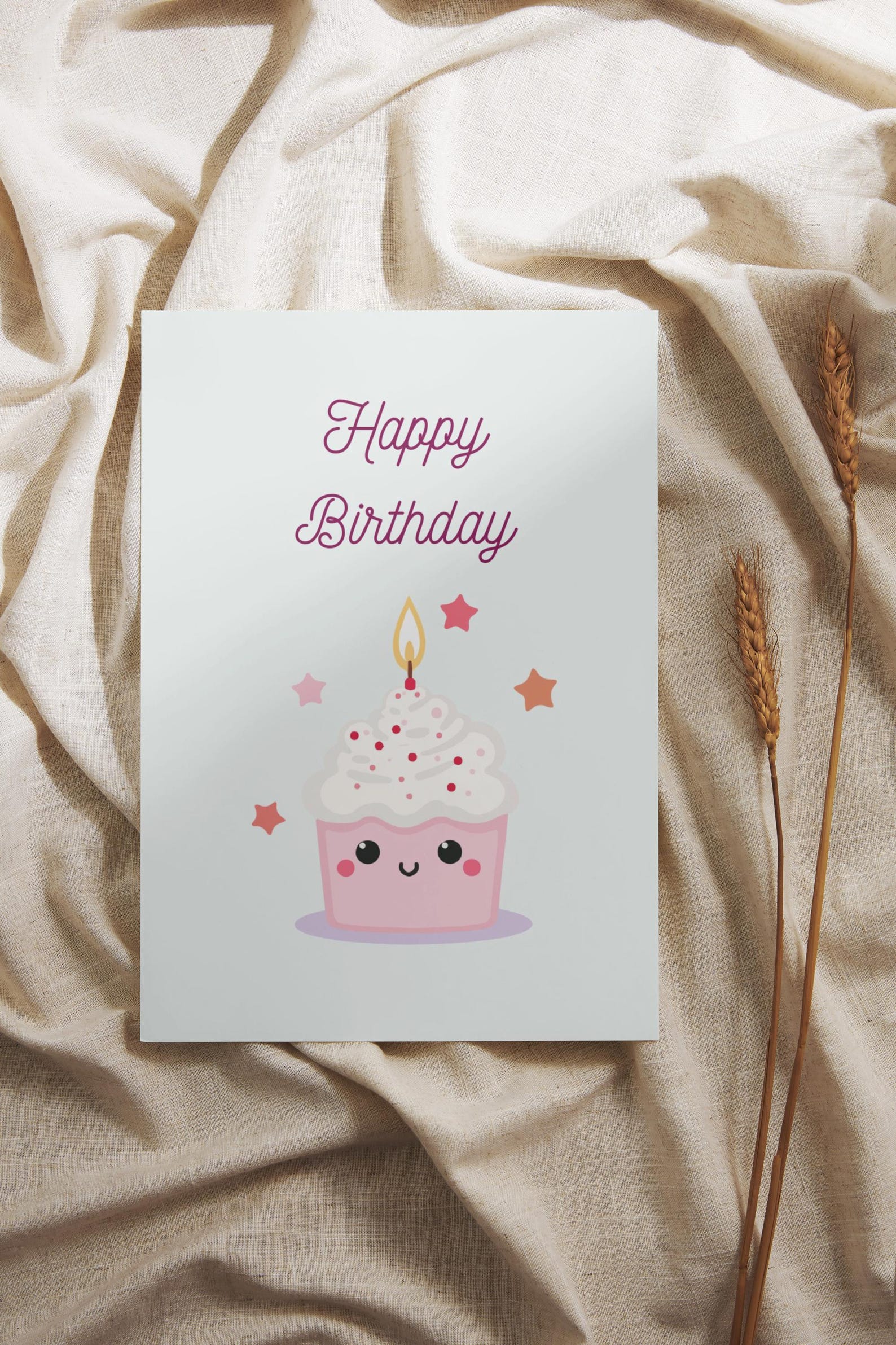 Sweet Cupcake Birthday Card – Cute & Printable Birthday Greeting for ...