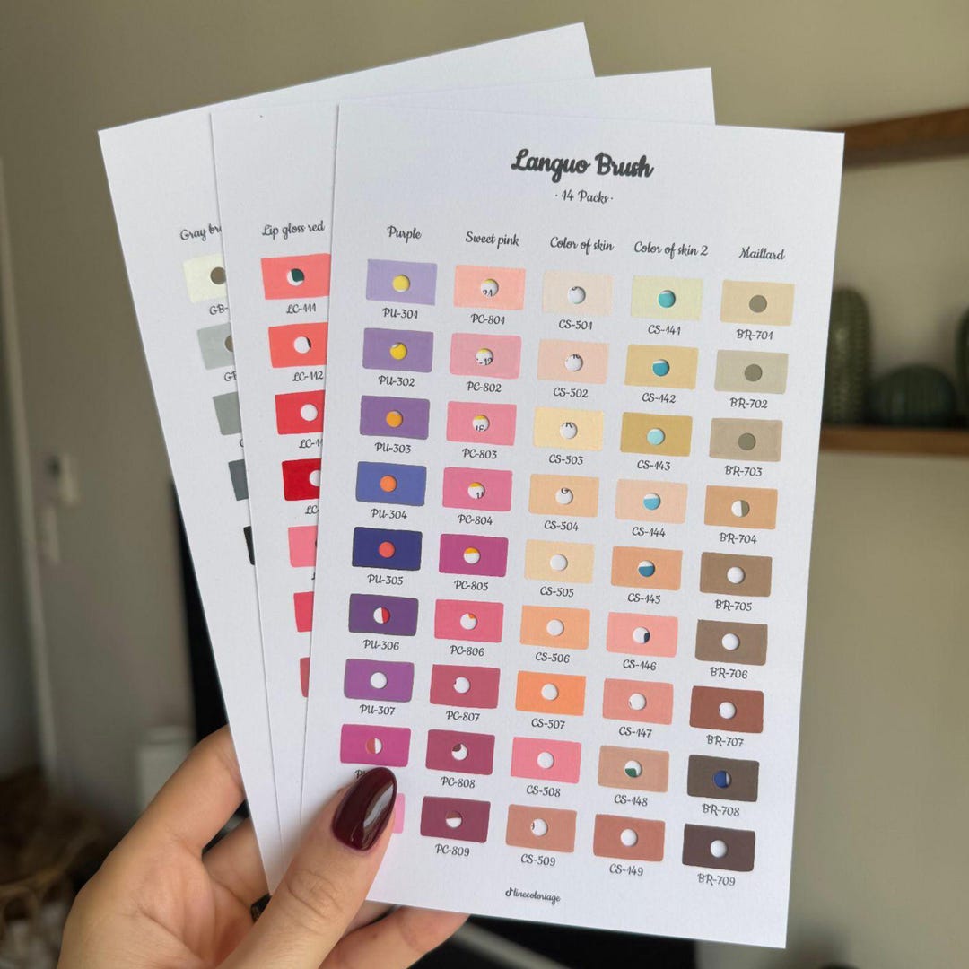 Languo 126 Color Chart (14 Packs) (blank Digital PDF Format - Acrylic ...