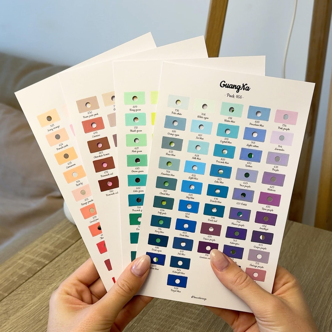 Guangna 168 Color Chart (blank Digital PDF Format - Brush Acrylic ...