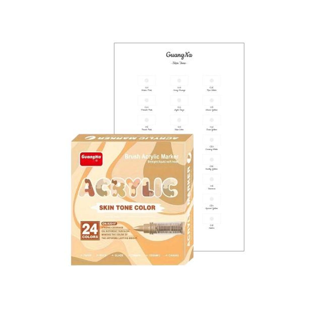 Blank Digital Color Chart PDF Format Brush Acrylic Marker Guangna Skin ...