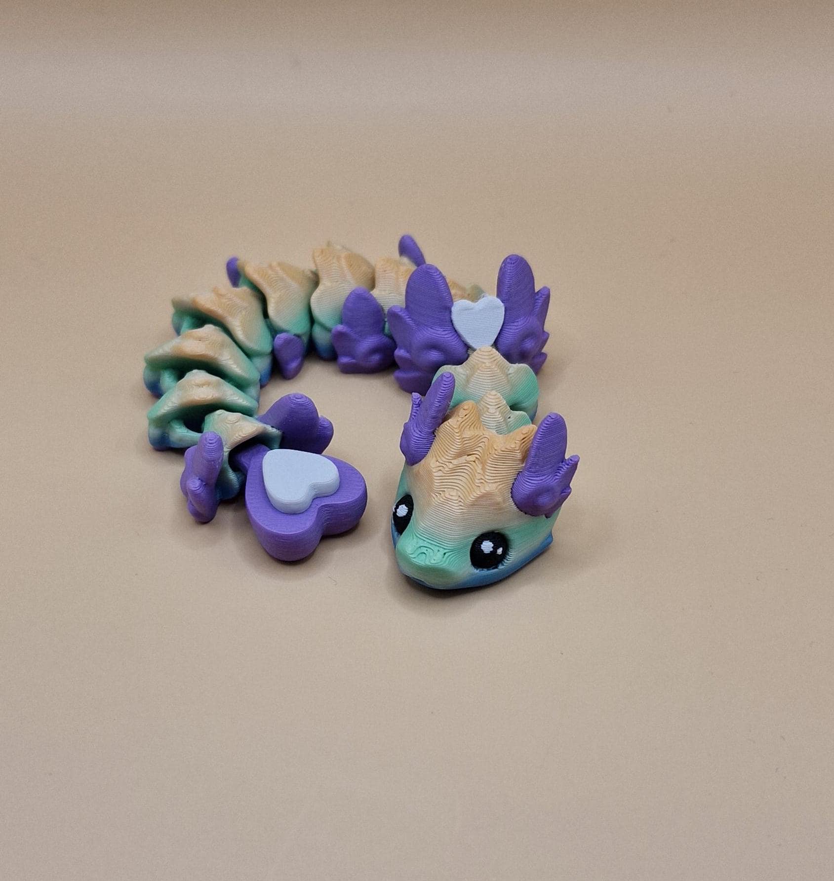 3D Printed Articulated Dragon: Flexible Cupid Snake Fidget Toy ...