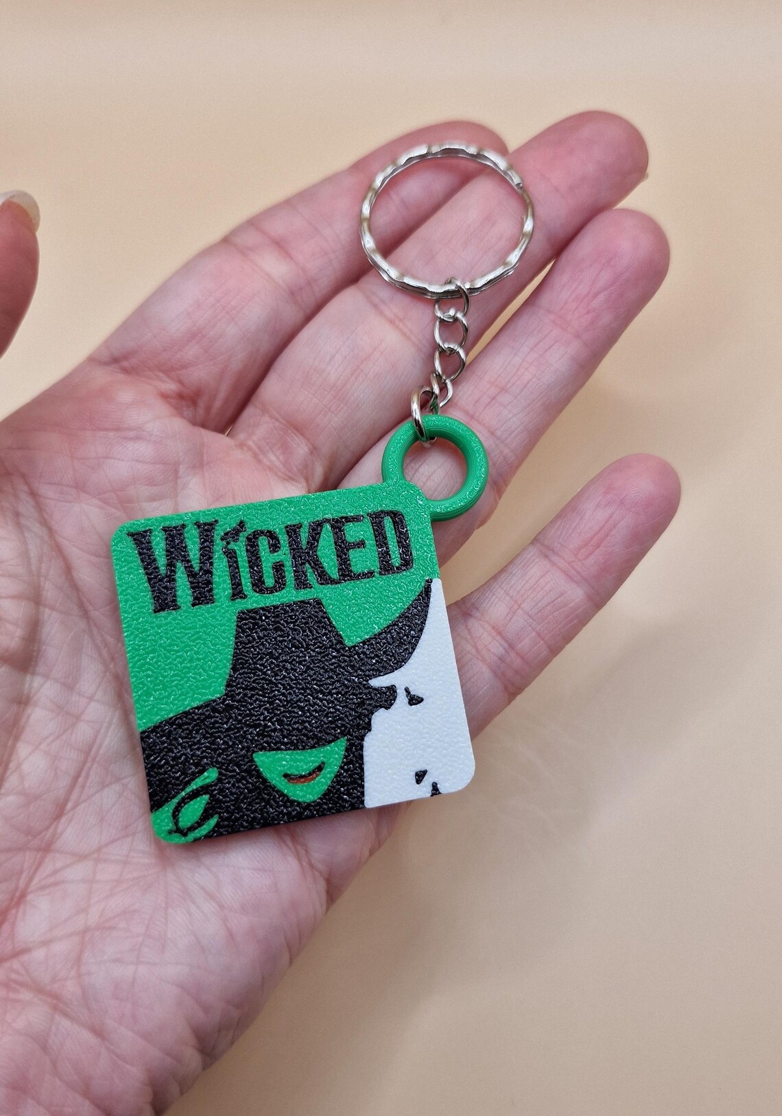 Wicked Musical 3D Printed Keychain - Elphaba & Glinda Inspired Defying ...