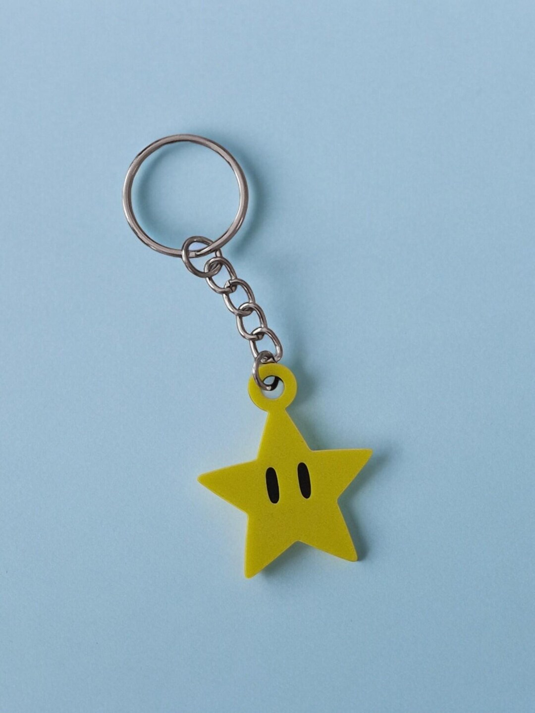 Mario Star Keyring, Keychain 3d Printed, Star, Keyring, Keychain, Mario ...