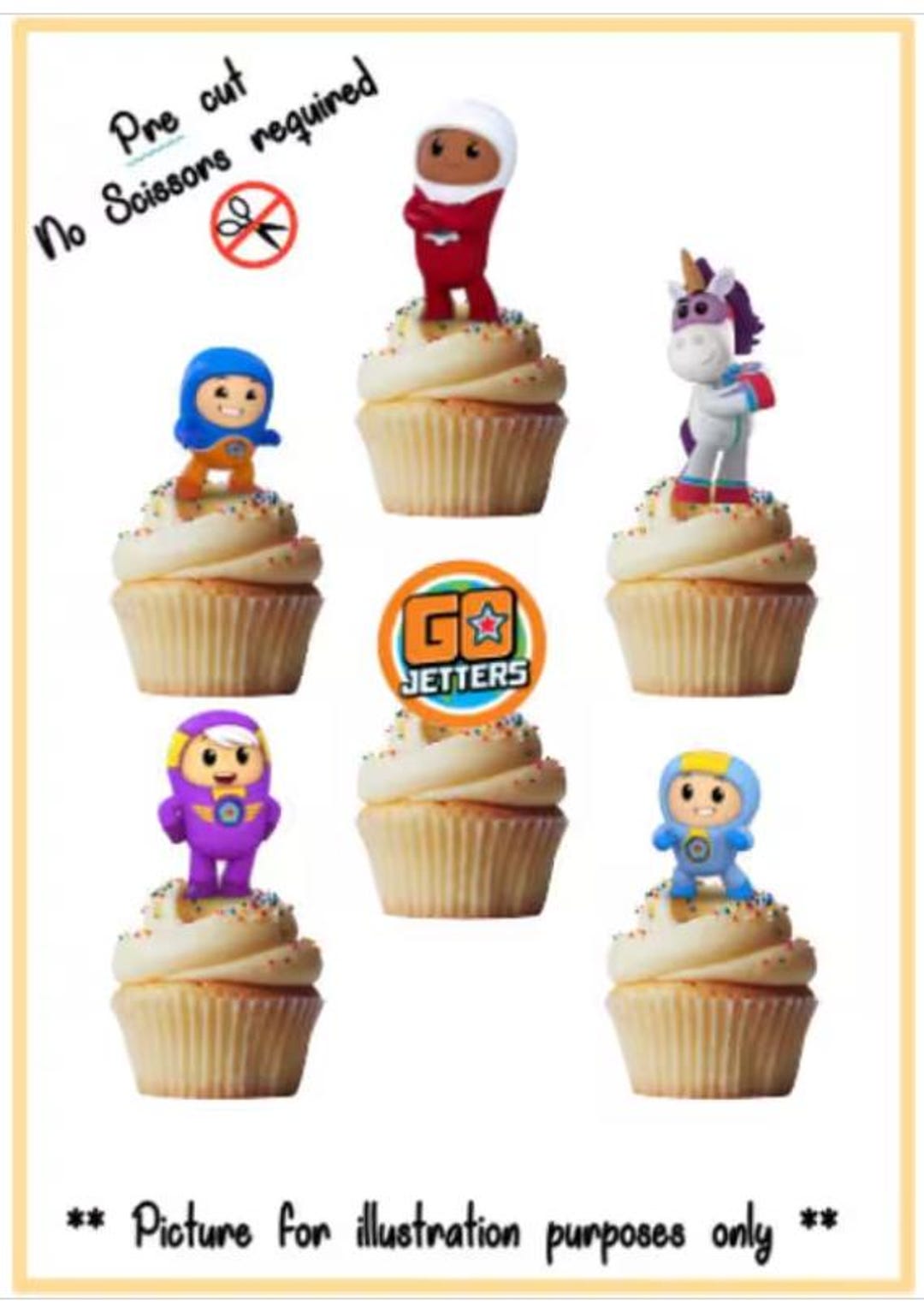 Go Jetters Stand up Edible Cupcake Toppers- Pack of 24 Toppers - Etsy