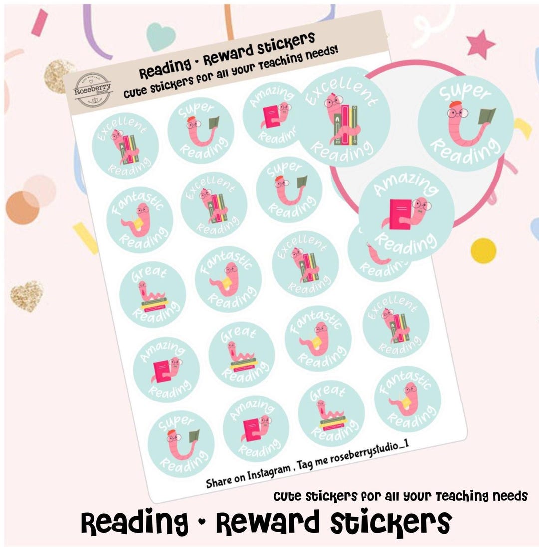 Reading Reward Stickers | Teacher Praise Stickers - Etsy