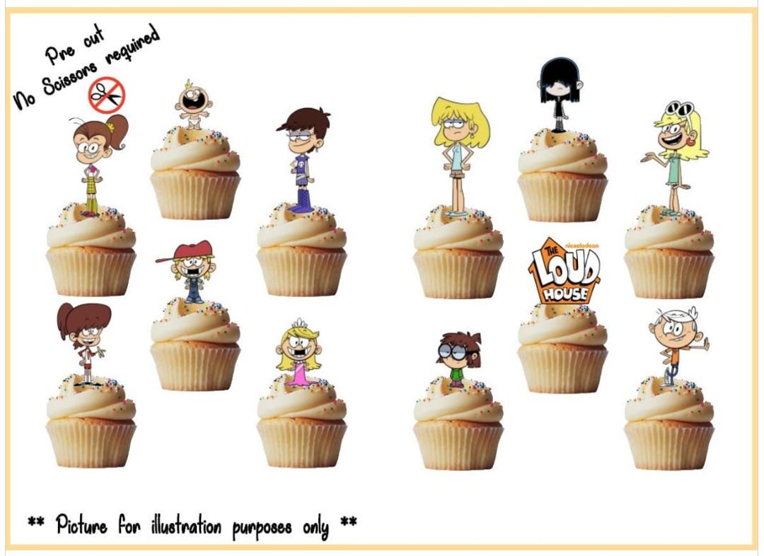 24 Pack the Loud House Stand up Edible Cupcake Toppers - Etsy UK