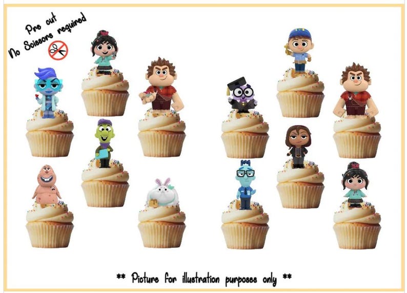 24 Pack Wreck It Ralph 2 Stand up Edible Cupcake Toppers - Etsy