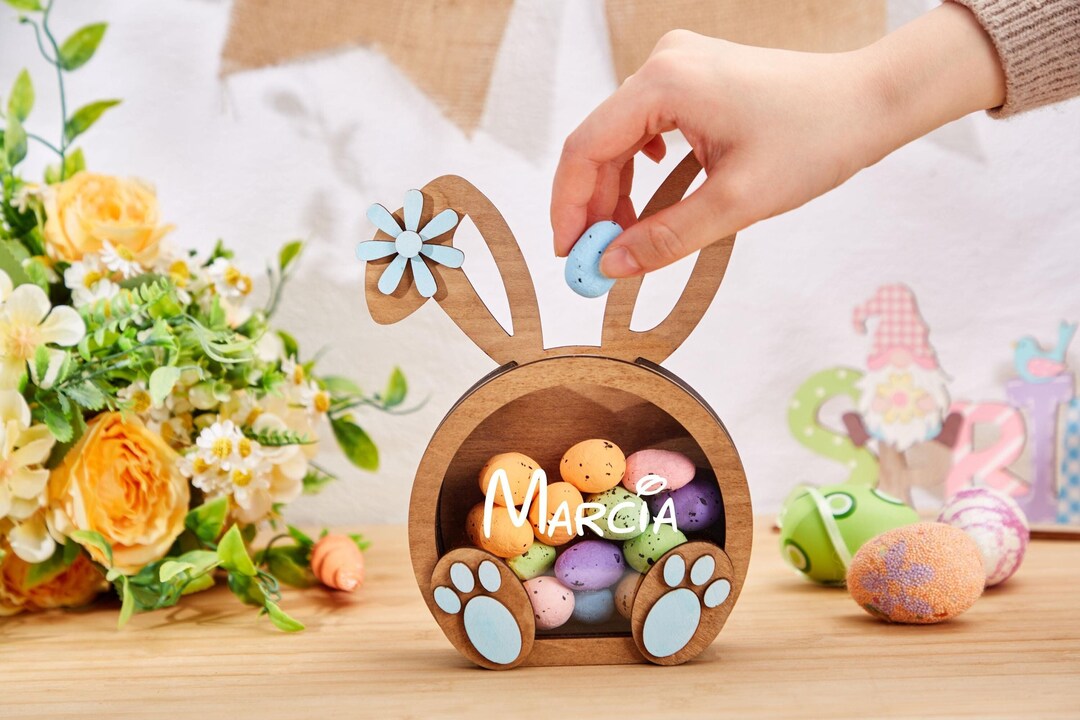 Personalized Bunny Chocolate Holder,bunny Bank,kids Piggy Bank,easter ...