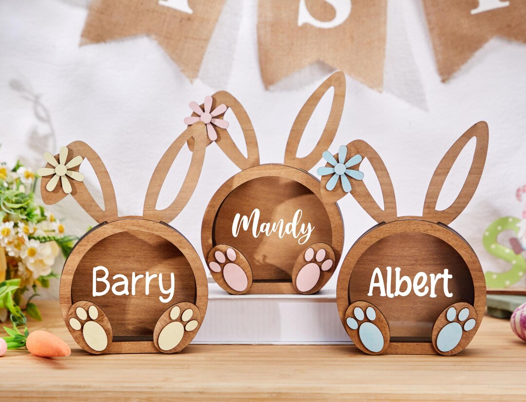 Personalized Wooden Bunny Piggy Bank,personalized Easter Bunny Money ...