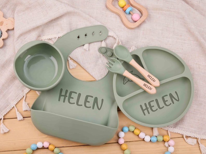 Cartoon Weaning Set for Toddler Baby Kids,baby Plate Set With Name,baby ...